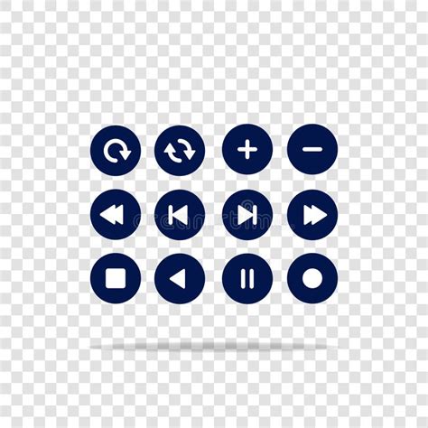 Navigation Buttons Of The Media Player Vector Image Set Of Multimedia Icons On Transparent