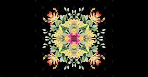 Yellow Mums Watercolor Pattern Mums Sticker Teepublic