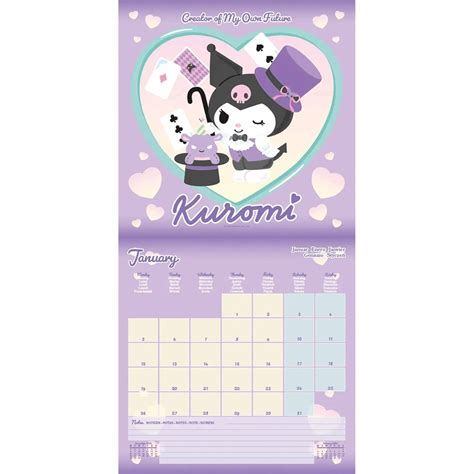 Hello Kitty Kuromi Calendar 2026