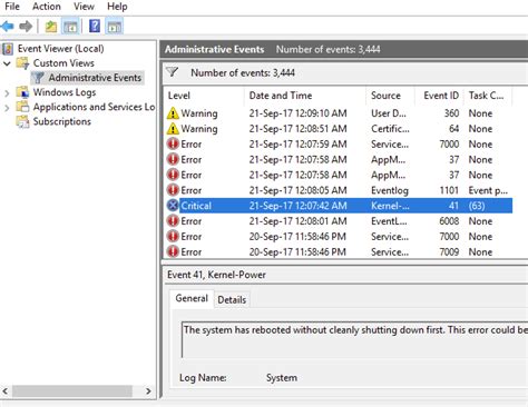 The System Has Rebooted Without Cleanly Shutting Down First