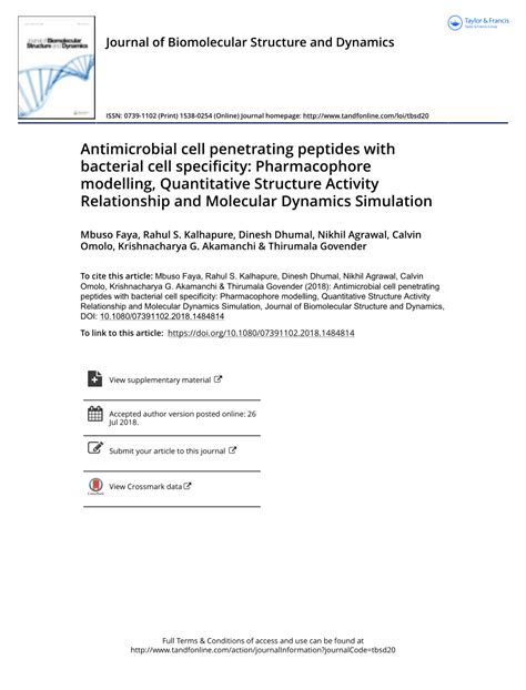 Pdf Antimicrobial Cell Penetrating Peptides With Bacterial Cell