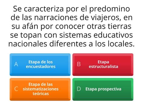 Origen Y Desarrollo De La Educacion Comparada Quiz