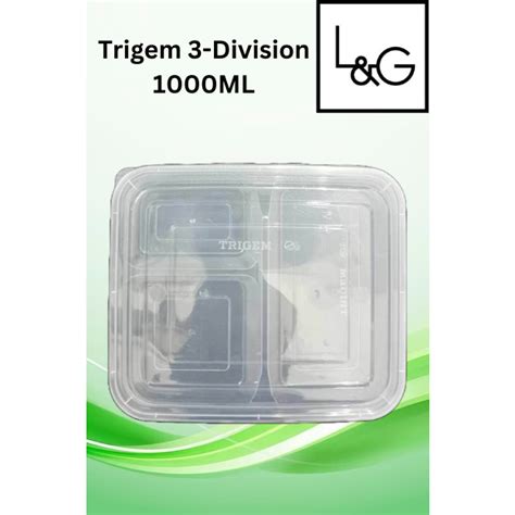 Microwavable Trigem 4 Division 1000ml Trigem 3 Division 1000ml 10pcs Shopee Philippines