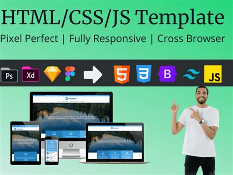 psd xd figma and sketch design converted into html css js template