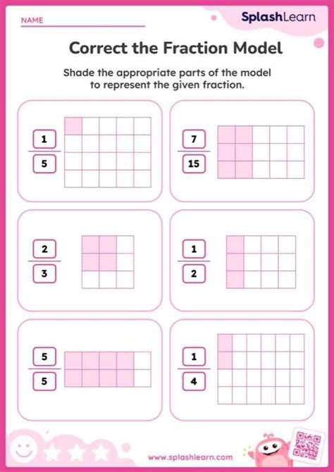 Fractions Using Models Worksheets Free And Printable Splashlearn