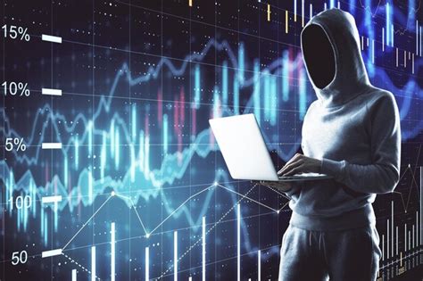 Premium Photo Hacker Using Laptop With Glowing Stock Chart
