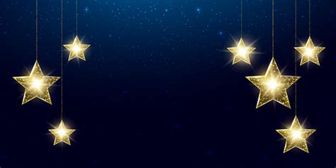 와이어프레임 별 로우 폴리 스타일 비문을위한 장소가있는 크리스마스 또는 새해의 개념에 대한 배너 파란색 배경에 추상적인 현대