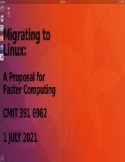 CMIT Part Migration Proposal Presentation Pptx Migrating To Migrating To Linux Linux