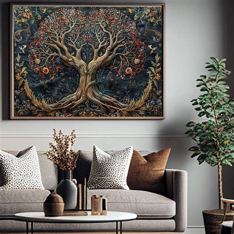 TREE of LIFE 6 Persian Rug Mythology Meditation Wall ART Décor Ready to Download Print Hang