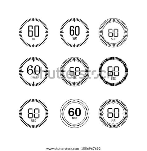 60 Second Timer Clock Simple Design Stock Vector Royalty Free