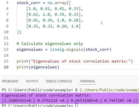 Python SciPy Eigenvalues