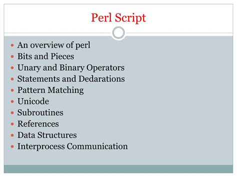 Ppt The Best Perl Scripting Online Training With Certification Powerpoint Presentation Id