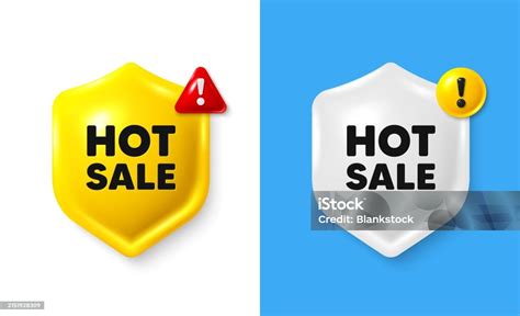 핫 세일 태그 특별 제공 가격 표시 텍스트 상자가 있는 방패 3d 배너입니다 벡터 3차원 형태에 대한 스톡 벡터 아트 및 기타 이미지 3차원 형태 가격 경계 표지