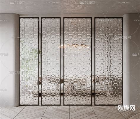 现代工艺玻璃隔断屏风3d模型下载 Id12069917 3dmax免费模型 欧模网