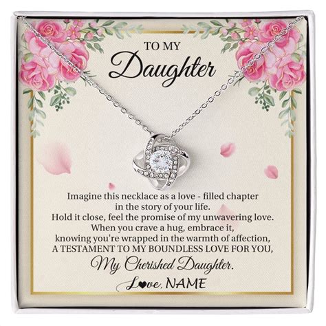 Daughter Imagine This Love Necklace Gold Love Knot Necklace