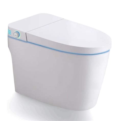 Bwe Elongated Smart Bidet Toilet 128 Gpf In White With Auto Open Auto