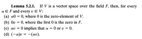 Solved Lemma 521 If V Is A Vector Space Over The Field F