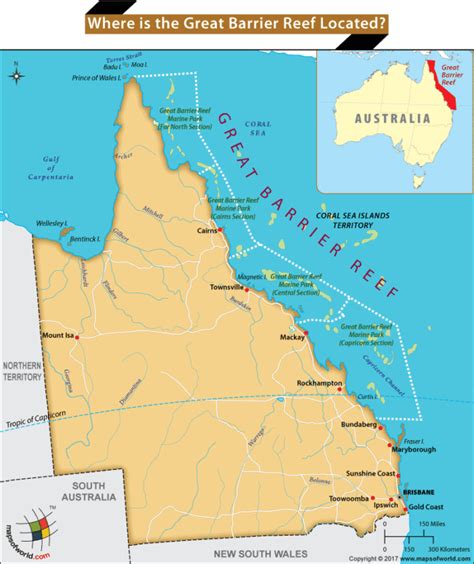 Map Showing Location Of The Great Barrier Reef Answers