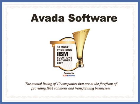 Avada Software Named A Top 10 Ibm Solutions Company For 2023 Avada Software