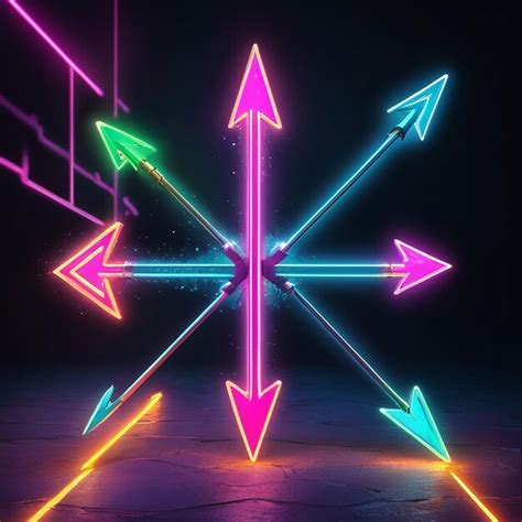 Premium Photo Retro Neon Arrow With A Vintage Vibe Ideal For