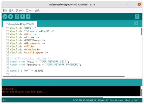 Installing The Server Software Telemetrix For The Esp32