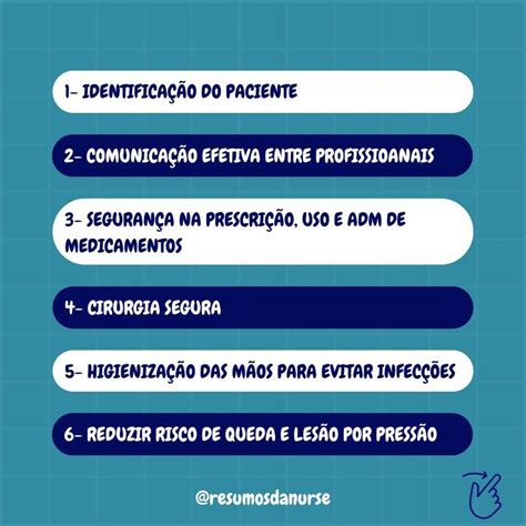 6 Metas Internacionais De Segurança Do Paciente