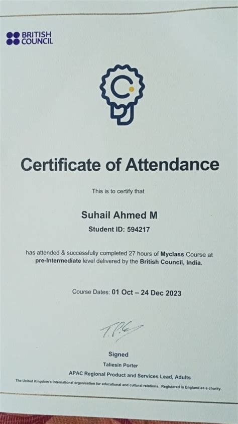 Suhail Ahmed On Linkedin I Successfully Completed A Course At The British Council To Advance My