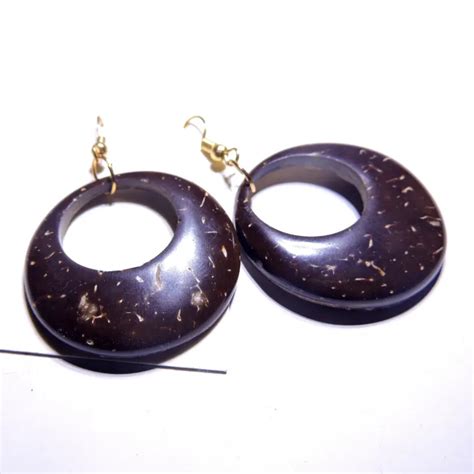 Hand Made Natural Coconut Shell Earring Darazlk
