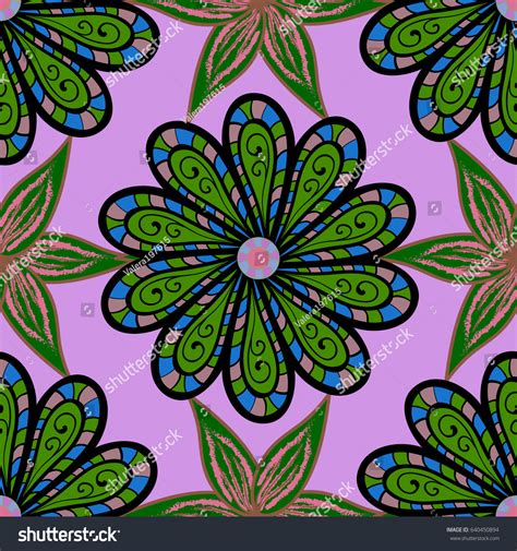 Template Colored Mandala Vector Circle Zentangle Stock Vector Royalty