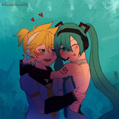 Vocaloid Miku X Len Len In Love By Bellmellart On Deviantart