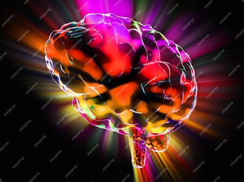 Premium Photo Human Brain And Light Rays 3d Illustration