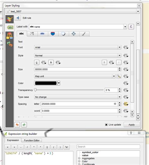 Labeling Create Line Label With Automatic Justified Letter Spacing In QGIS Geographic