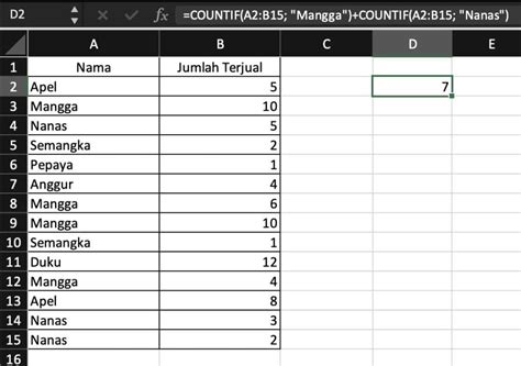 Kenali Rumus Countif Dan Countifs Di Excel