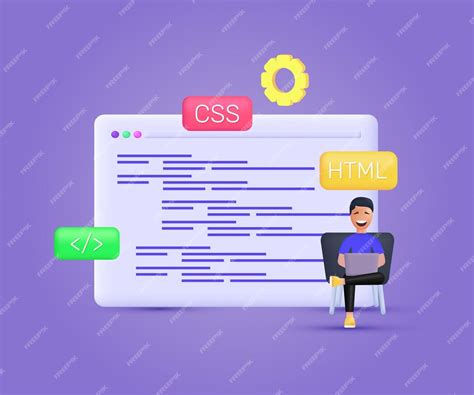 Premium Vector 3d Website Programming Coding Web Development