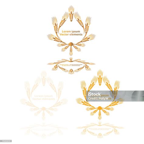 밀 귀 귀리 또는 보 리 3 벡터 로고 유형 흰색 배경에 황금 설정 0명에 대한 스톡 벡터 아트 및 기타 이미지 0명 가을 개체 그룹 Istock