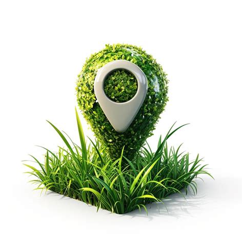 Premium Photo Grass Location Pin Icon Isolated White Screen