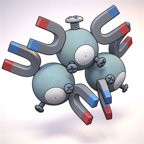 Magneton Pokemon Free 3d Model Dae Fbx Free3d