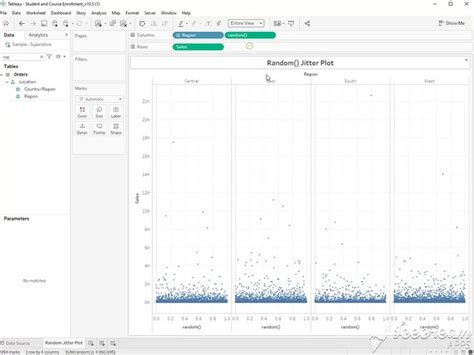 tableau random jitter plot box plots plots column shelves