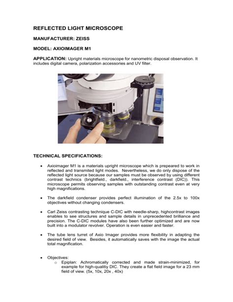 Reflected Light Microscope Manufacturer Zeiss