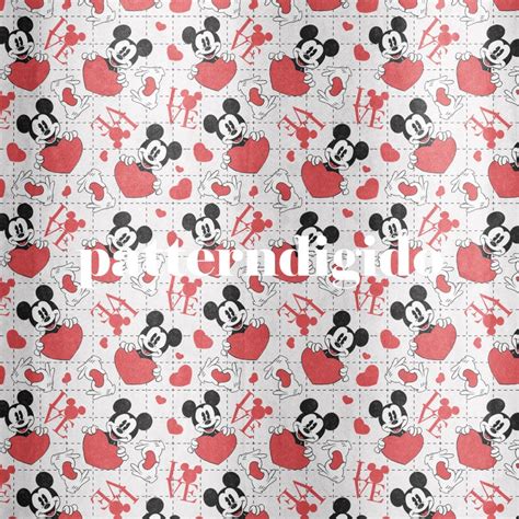Mickey Love Seamless Repeat Pattern File Magical Mouse Seamless
