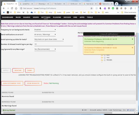 Fix Common Problems Extended Test Log Location General Support Unraid