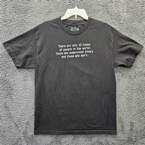 Funny T Shirt Think Geek Binary 10 Kinds Of People In The Word Coder Joke Lm Ebay