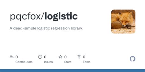 GitHub Pqcfox Logistic A Dead Simple Logistic Regression Library