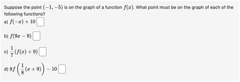 Solved Suppose The Point Is On The Graph Of A Chegg Com