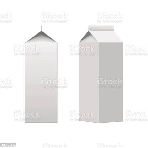 우유 또는 주스 판지 포장 패키지 상자 흰색 빈 격리 벡터입니다 3차원 형태에 대한 스톡 벡터 아트 및 기타 이미지 3차원 형태 경관 공란 Istock