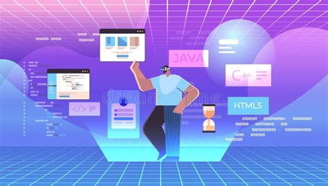 Web Developer In Digital Glasses Creating Program Code Vr Vision