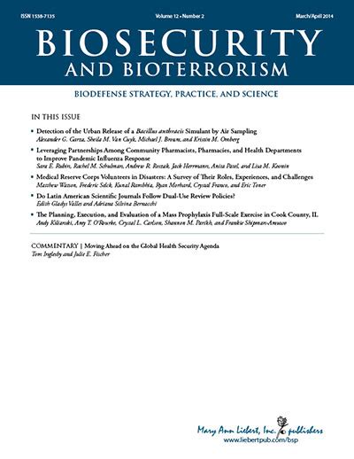 Moving Ahead On The Global Health Security Agenda Biosecurity And Bioterrorism Biodefense