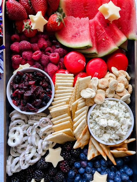 Easy 4th Of July Charcuterie Cheese Board Red White And Blue
