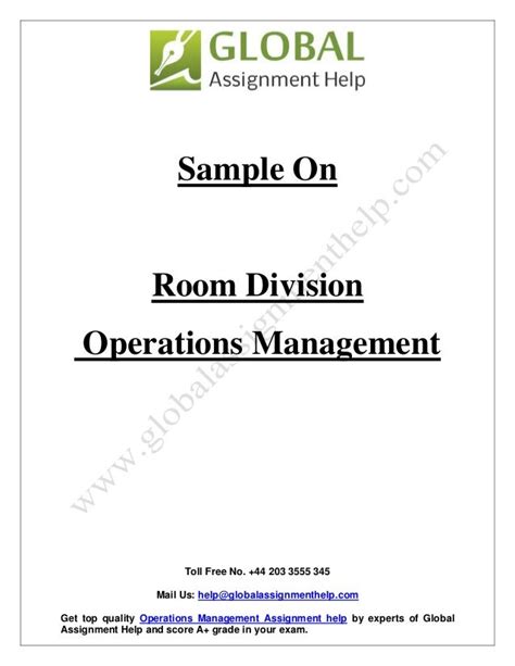 Operations Manager Report Template