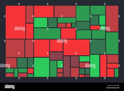 Treemap Graph Template Green And Red Colors Vector Illustration Heat